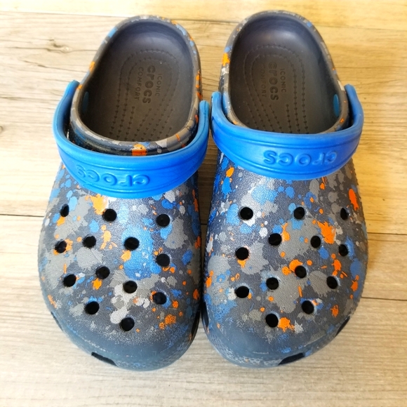 CROCS | Shoes | Crocs J2 Paint Splattered Design Clogs | Poshmark